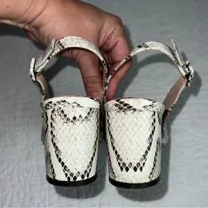 27 EDIT | Shoes | 27 Edit Meera Snakeprint Leather Sling Back Block ...